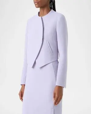 Akris Hynora Wool Crepe Asymmetric Jacket