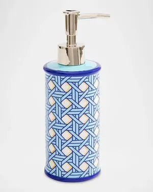 Jonathan Adler Basketweave Porcelain Soap Dispenser - Blue