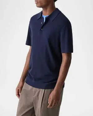 Theory Apos;s Silk-cotton Polo Shirt - Nctrn Way