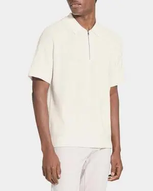 Theory Apos;s Tactile Cotton Quarter-zip Polo Shirt - Wintrivry