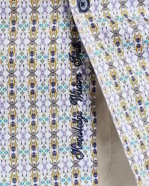 Robert Graham Apos;s Abbotswell Geometric Stretch-cotton Short-sleeve Shirt - Multi