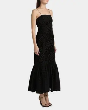 Ulla Johnson Augustina Textured-pleat Maxi Dress