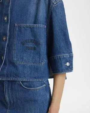 Givenchy Cocoon Short Sleeve Denim Shirt - Medium Blue