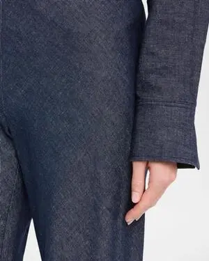 Vince Colette High-rise Chambray Bias Pants - Indigo