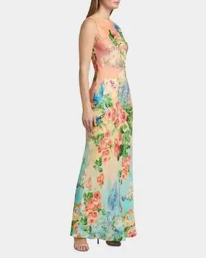 Hemant & Nandita Floral Column Maxi Dress - Multi