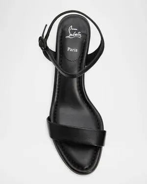 CHRISTIAN LOUBOUTIN 55mm Jane Leather Ankle-strap Sandals Black