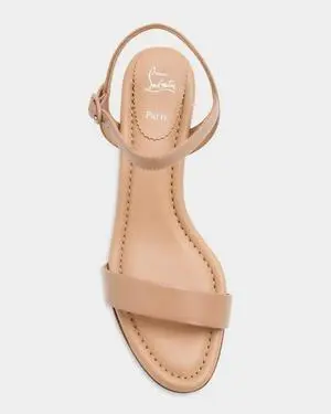 CHRISTIAN LOUBOUTIN 55mm Jane Leather Ankle-strap Sandals - Blush