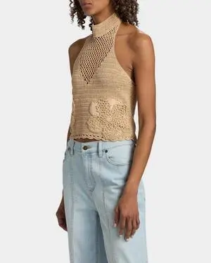 Ramy Brook Celeste Open-knit Cotton Top