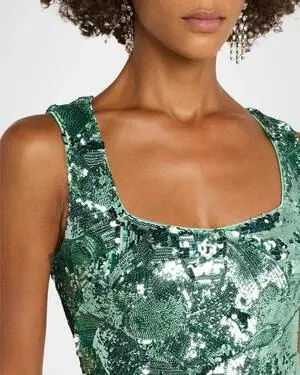 HELSI Greta Sequin Sleeveless Mini Dress - Teal