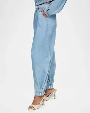 L & APOS;AGENCE Elias High-rise Convertible Bubble Jeans