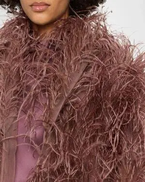 Lapointe Marbled Feathers Open Jacket