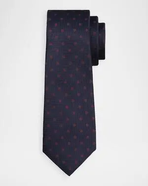 Kiton Apos;s Silk Polka-dot Jacquard 7-fold Tie - Multi