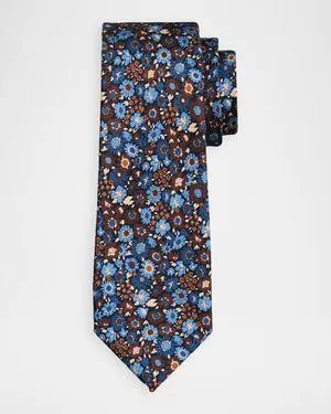Kiton Apos;s Silk Floral 7-fold Tie - Multi