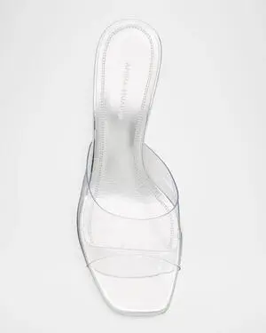 Amina Muaddi Lupita Transparent Mule Sandals