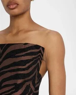 ET OCHS Odette Strapless Tiger Jacquard Mini Dress