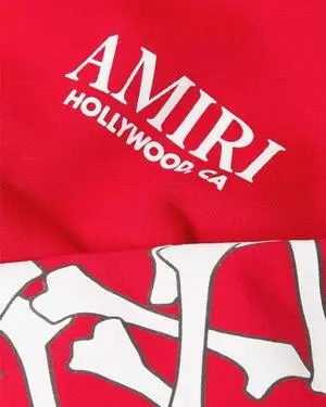 Amiri Apos;s Stacked Bones Cotton Hoodie - Red