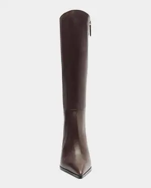 Schutz Mikki Up Leather Block-heel Knee-high Boots