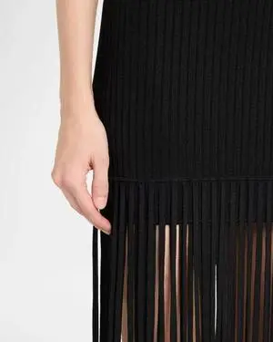 TOCCIN Jada Mock-neck Fringe Dress - Jet