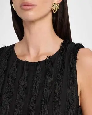 ZANKOV Sleeveless Fringe Stripe Top
