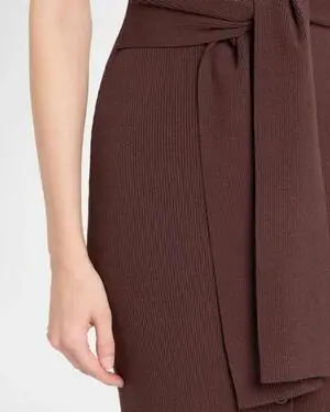 TOCCIN Agnes Ribbed Short-sleeve Midi Dress