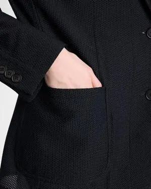 Giorgio Armani Patch Pocket Mesh Blazer - Black