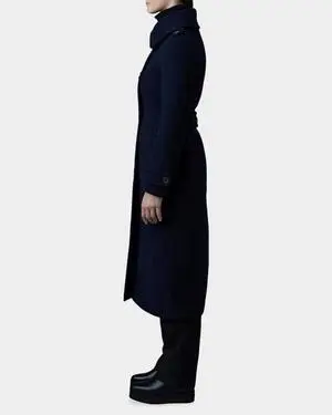 Mackage Elodie Wool-blend Military Coat - Navy