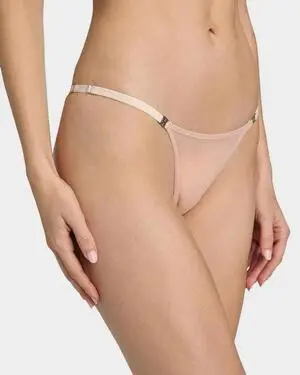 Kiki De Montparnasse Brienne Stretch Mesh String Bikini Briefs - Buff
