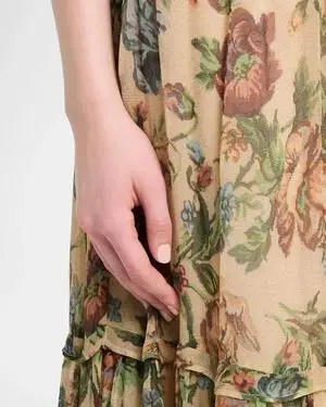 Kobi Halperin Zane Tiered Floral-print Maxi Skirt