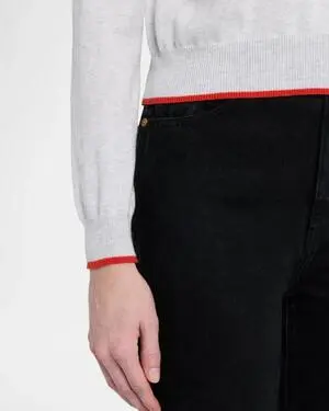 Autumn Cashmere Crewneck Lobster Cotton Knit Sweater