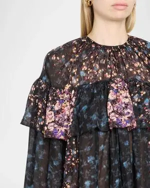 Ulla Johnson Lune Floral Silk Mini Dress