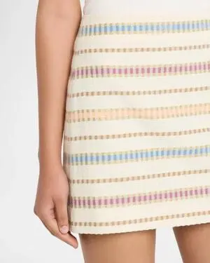 Veronica Beard Ohemia Stripe Mini Skirt