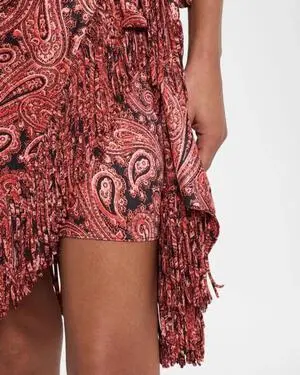 Cinq À Sept Hendrix Paisley Mini Shirtdress - Obsidian