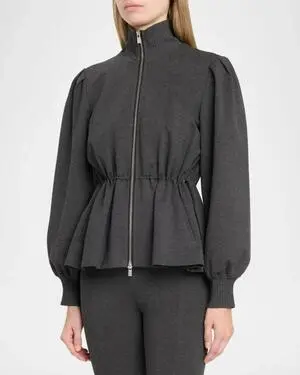 TOCCIN Ida Zip-front Peplum Jacket