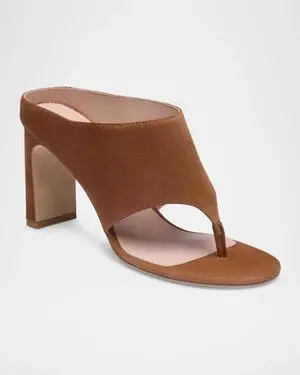 STUART WEITZMAN 85mm Babette Suede Thong Sandals