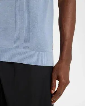 Onia Rib-knit Polo Shirt - Lagoon