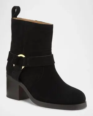 ODISSI Hailey 65mm Suede Ankle Boots - Black