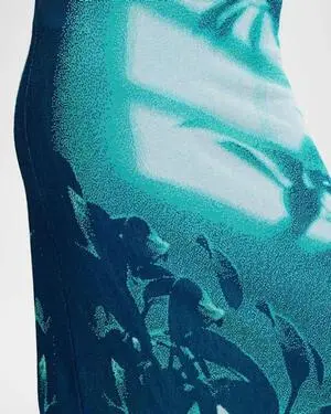 Ph5 Cedar Window Print Asymmetric Maxi Dress - Turquoise