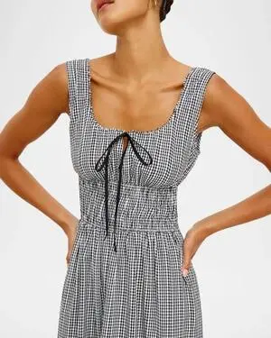 Rails Jordie Gingham A-line Midi Dress - Black Ging