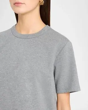 Veronica Beard Sebastian Short-sleeve Boxy Tee - Medium Hea