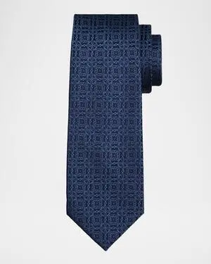 Kiton Apos;s Silk Jacquard 7-fold Tie - Navy