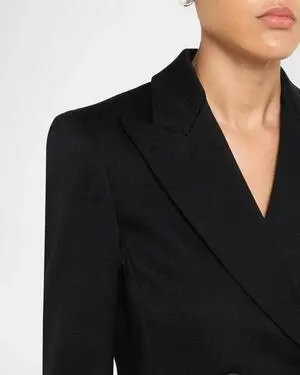 Giorgio Armani Double-breasted Slim Wool Blazer - Solid Black
