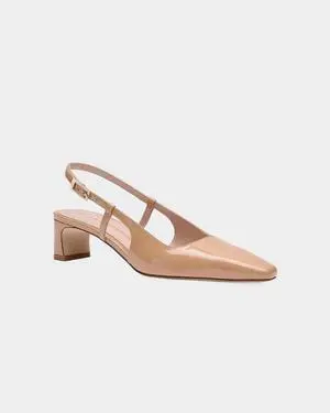 STUART WEITZMAN 40mm Baby Babette Patent Leather Pumps - Adobe