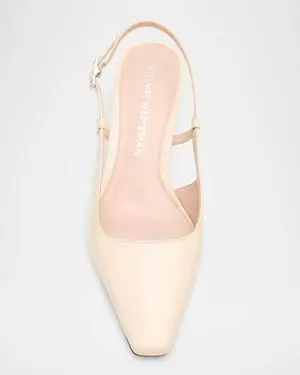 STUART WEITZMAN 40mm Baby Babette Patent Leather Pumps - Linen