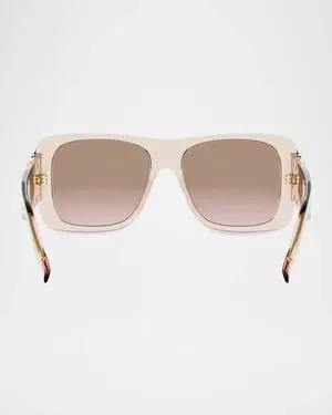 Fendi Forever 55mm Oversized Square Sunglasses - Shiny Pink