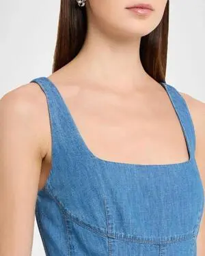 Tanya Taylor Paige Belted Denim Mini Dress