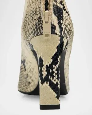 TOTEME 85mm Bar Python-embossed Leather Ankle Boots