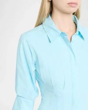 Simkhai Jazz Pintuck Midi Shirtdress - Pool