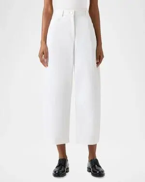 Akris High-rise Barrel-leg Ankle Pants