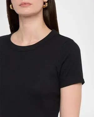 Rag & Bone The Essential Ribbed Tee - Black