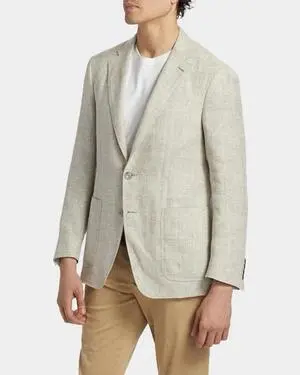 Canali Kei Linen-wool Sportcoat - Tan